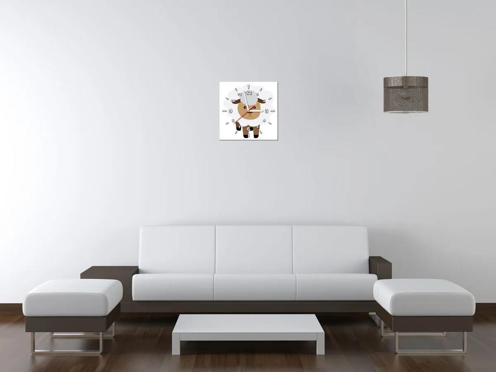 Gario Obraz s hodinami Bílá ovečka Rozměry: 40 x 40 cm