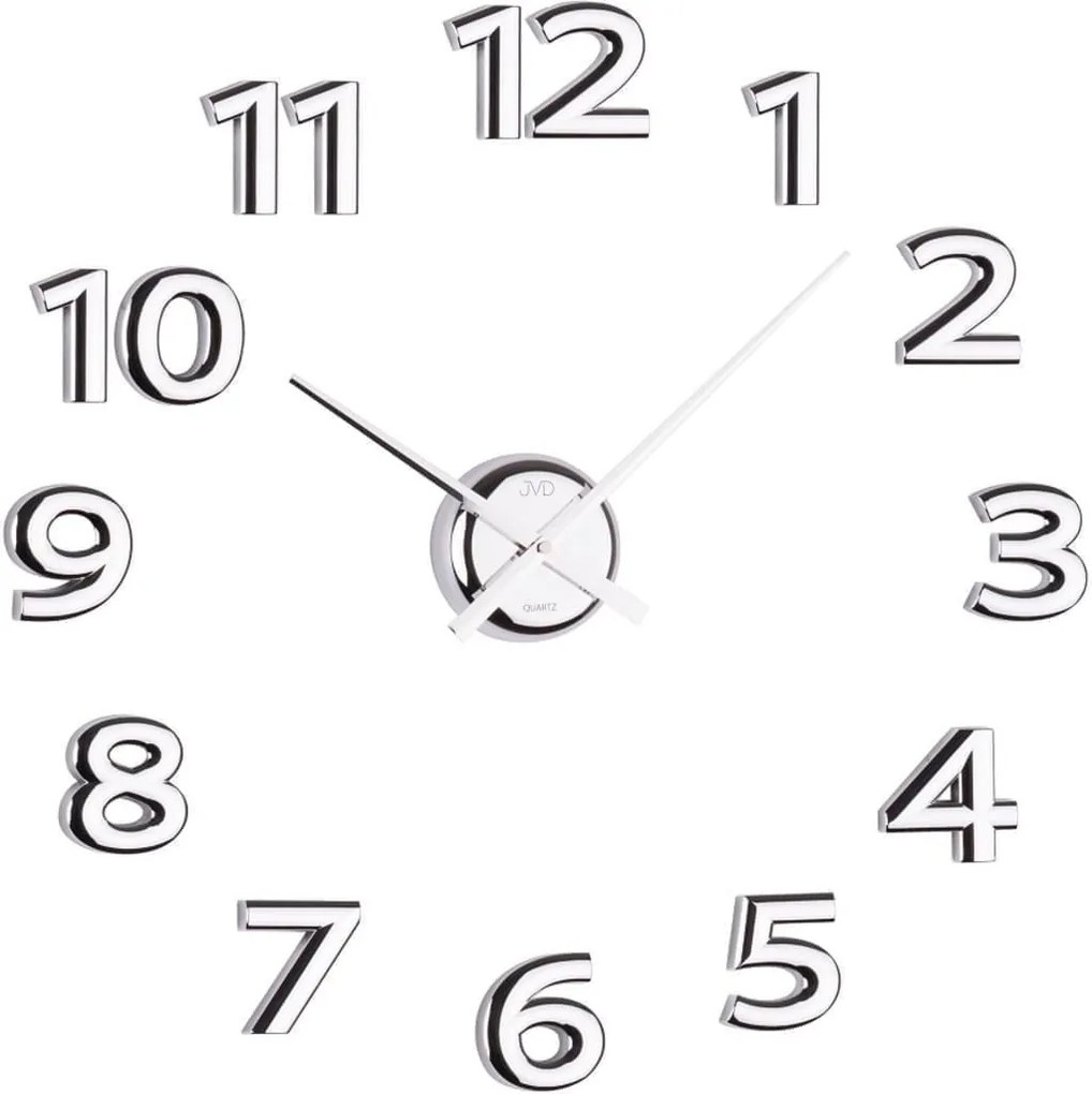 Nalepovací nástěnné hodiny JVD HB12, stříbrné