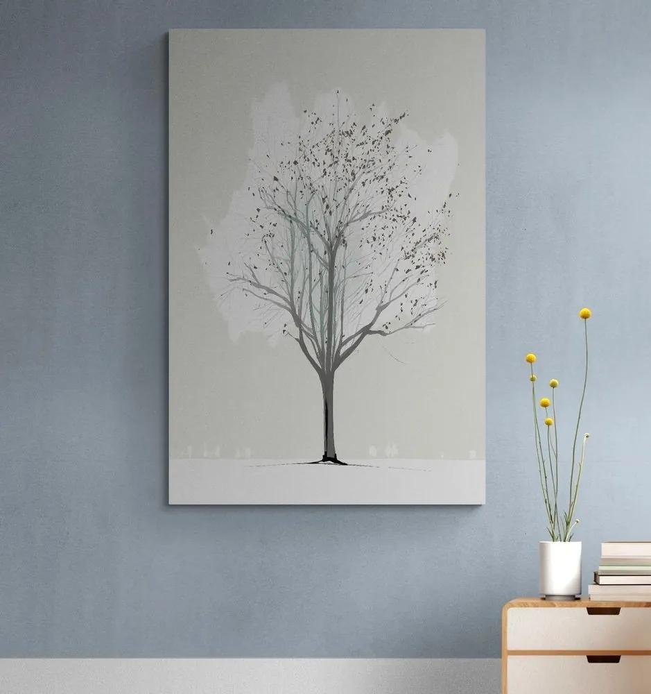 Obraz minimalistický strom v zimě - 60x90