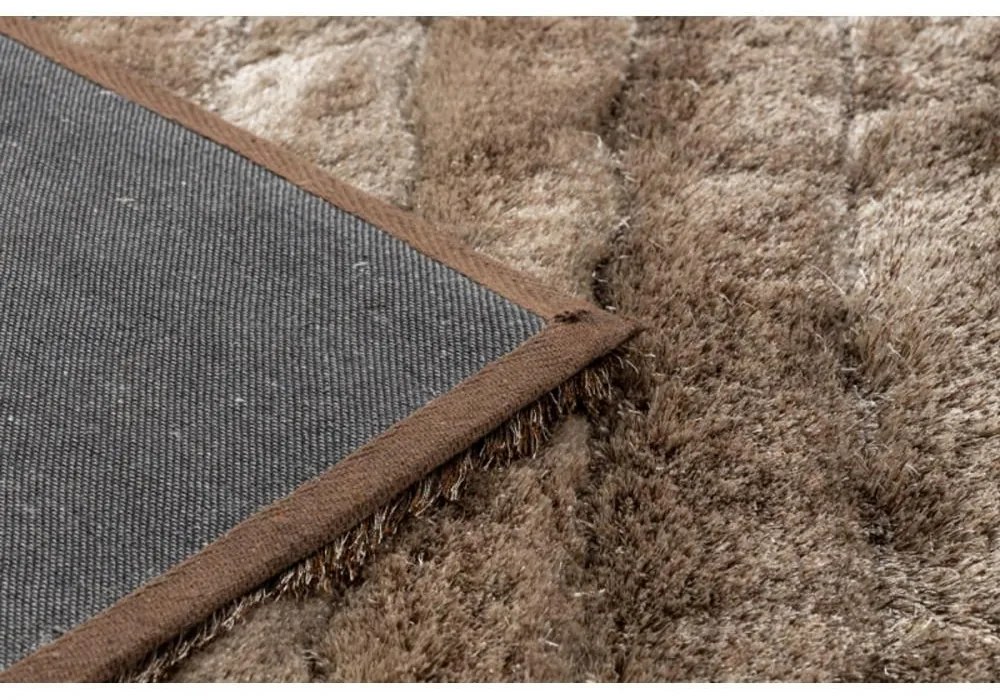 Luxusní kusový koberec shaggy Pasy hnědý 120x160cm