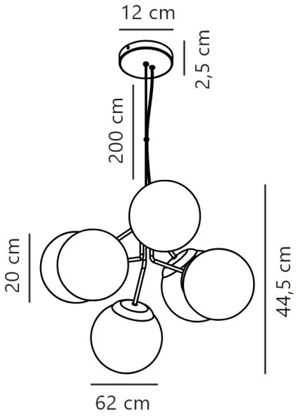 Nordlux - Lustr na lanku IVONA 6xE27/28W/230V zlatá