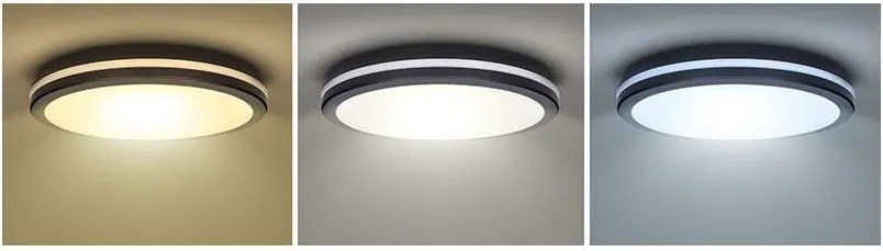 LED stropní světlo WO821 nastavitelné - průměr 40 cm, černá