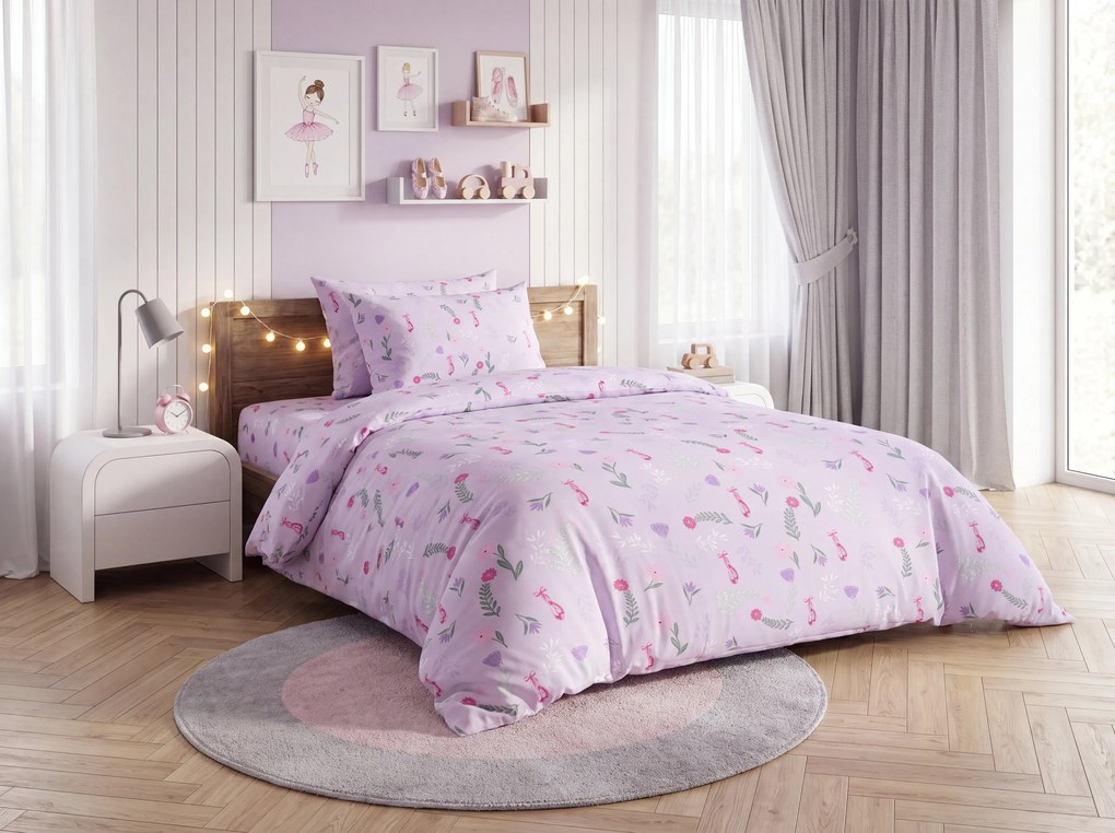 Dětské povlečení z mikrovlákna LILAVIE světle fialové Rozměr povlečení: 70 x 90 cm | 140 x 200 cm