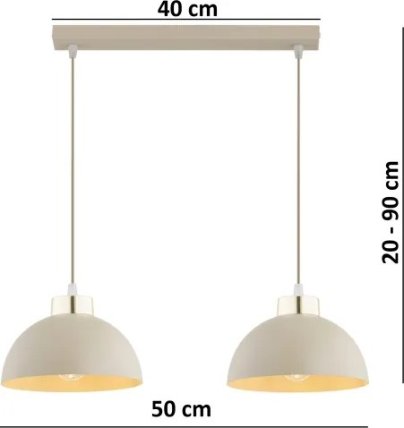 Brilagi - Lustr na lanku MOON 2xE27/60W/230V béžová/zlatá