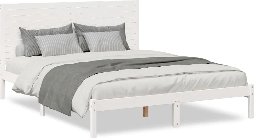 Prodloužený rám postele bez matrace bílý 140 x 220 cm masiv 3309314