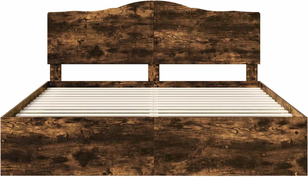 Rám postele Kouřový dub 180 x 200 cm Masivní borové dřevo 3413276
