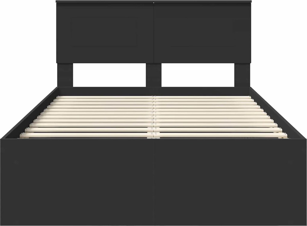 Rám postele s čelo Černá 120 x 200 cm Kompozitní dřevo 3407905