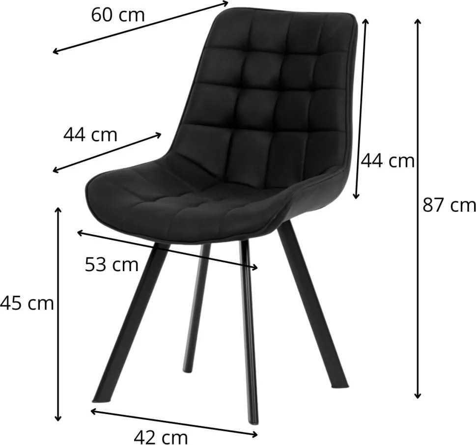 Vikio Jídelní set pro 6 osob 180x90 cm dub, černá broušená kůže VJS118-61C