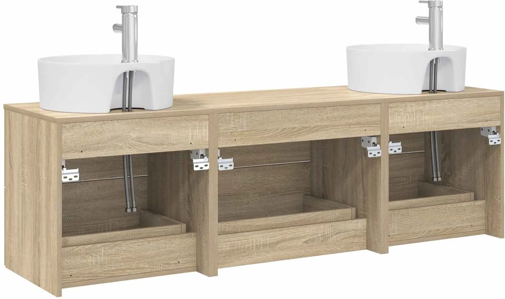 Sada koupelnových skříněk 3 ks Dub sonoma 62,5 x 44,5 x 50 cm 3405869