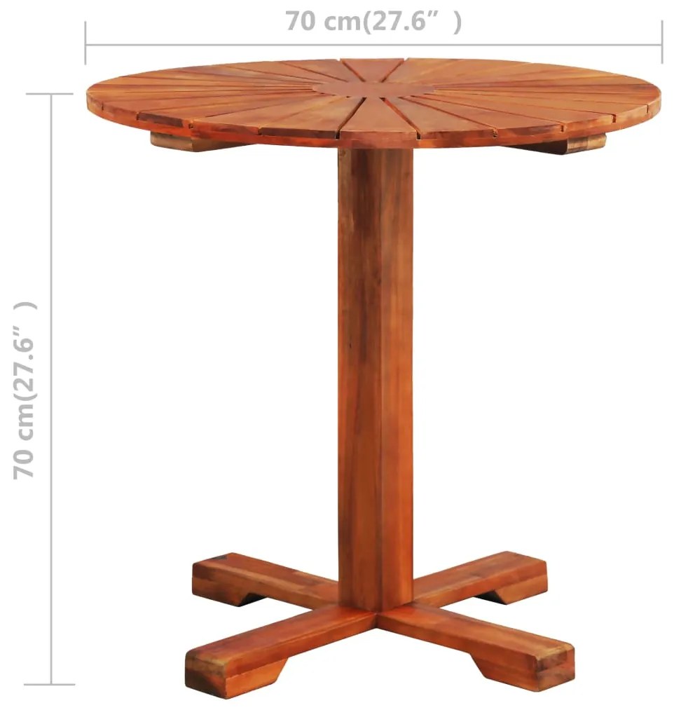Bistro stolek 70 x 70 cm masivní akáciové dřevo