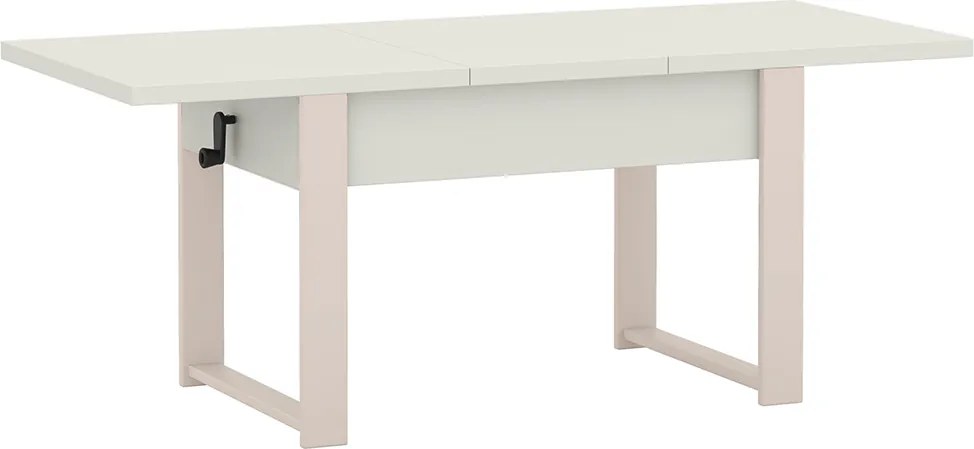 Rozkládací polohovací konferenční stolek HOGO 3v1 | 120-157x62,5-74,5x67 cm | síla horní desky 32 mm | bílá/nohy kašmír