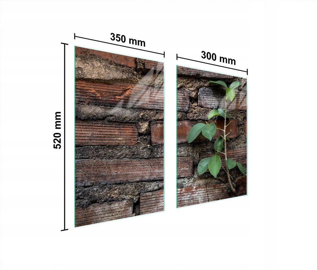 Skleněná Ochranná Deska Do Kuchyně 65x52 Cihlová