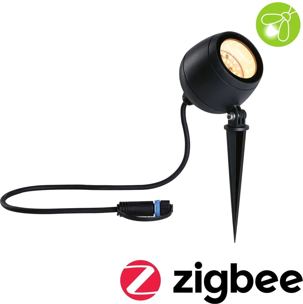 P 94768 Plug & Shine LED bodové zahradní světlo Smart Home Zigbee Kikolo neláká hmyz IP65 CCT 6,2W antracit - PAULMANN