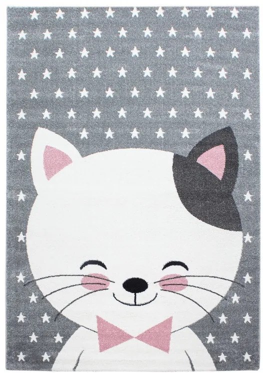 Ayyildiz, Dětský kusový koberec Kids 550 pink, 120x170, šedá, dětský pokoj Biano.cz