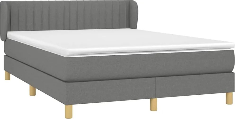 Box spring postel s matrací tmavě šedá 140x200 cm textil 3126966