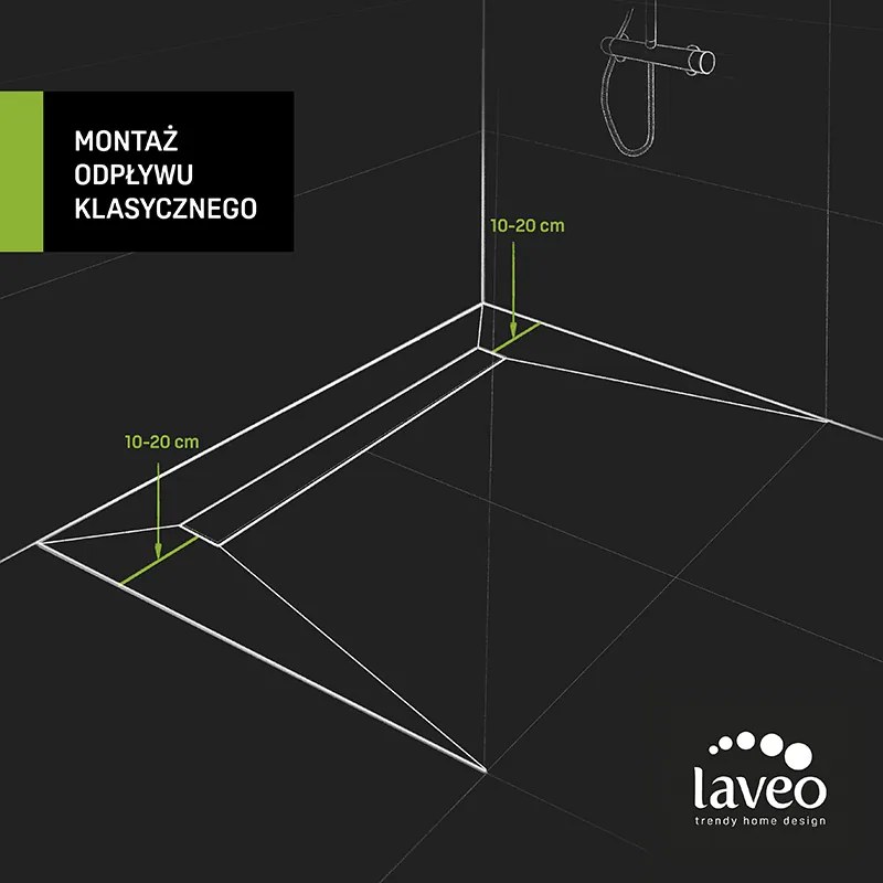 Laveo Basso, odtokový sprchový žlab, 60cm, zlatá lesklá, COB_G60D
