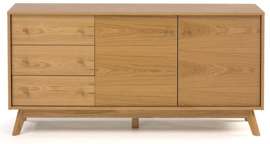 Nízká komoda v dekoru dubu v přírodní barvě 149x75 cm Kensal – Woodman