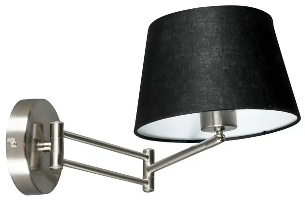 Nástěnná lampa Kombinovaná ocel nastavitelná se stínidlem 20cm černá