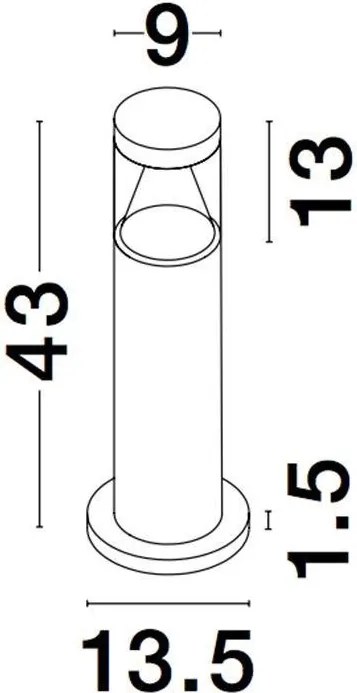 NV 9905025 Venkovní sloupkové svítidlo ROCK černý hliník stříbrný hliník a čirý akryl LED 8W 3000K 220-240V 120st. IP65 - NOVA LUCE