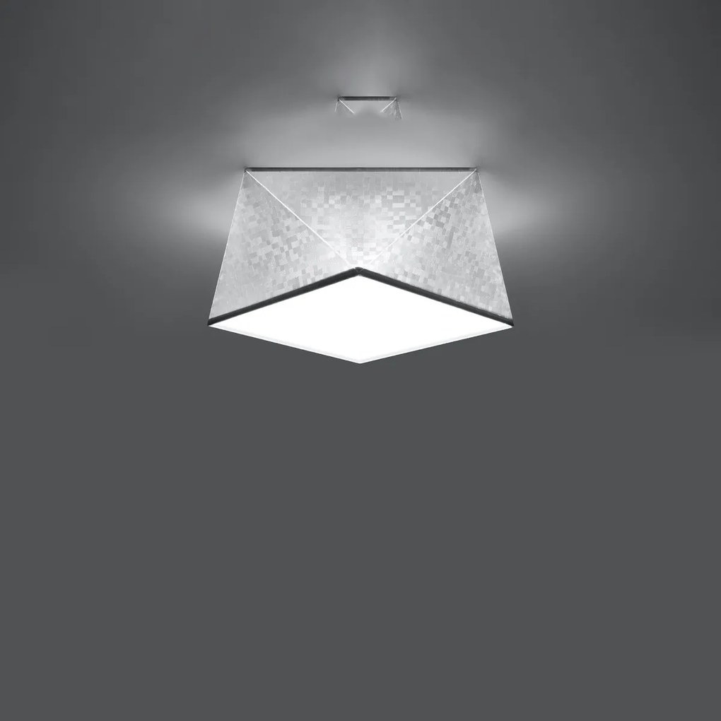 Stropní svítidlo Hexa, 1x šedé plastové stínítko, (bílý plast), (25 cm)