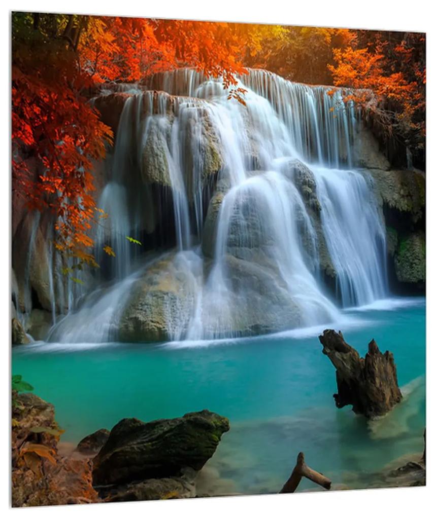 Podzimní obraz vodopádů (30x30 cm)