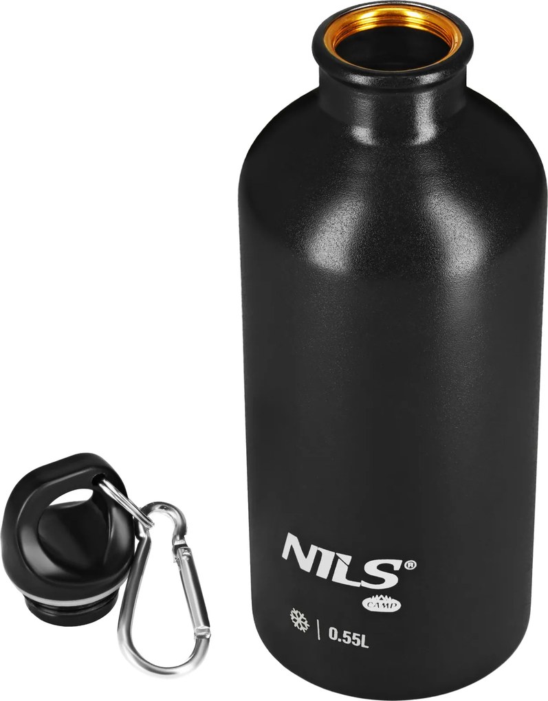NC3801 ČERNÁ NEREZOVÁ TURISTICKÁ LÁHEV 550ML NILS CAMP