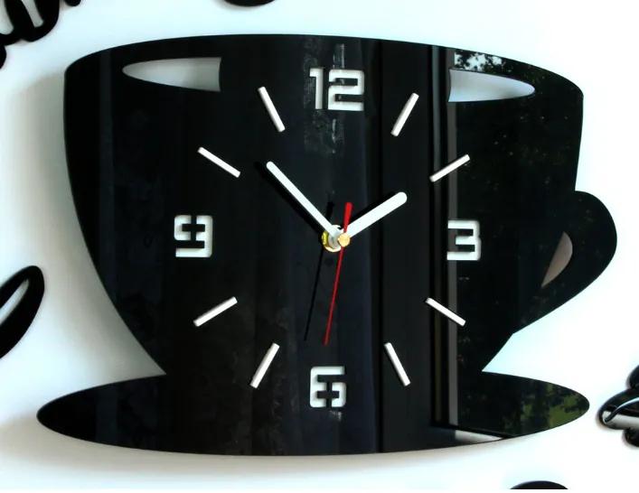 M.Clock Nástěnné akrylové 3D kuchyňské hodiny 64x43cm různé barvy Barva: Bílá