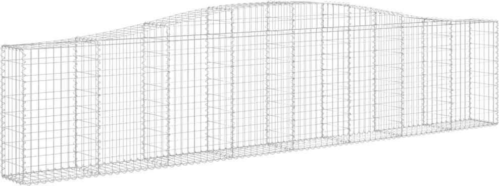 Klenuté gabionové koše 2 ks 400x30x80/100 cm pozinkované železo 3145813