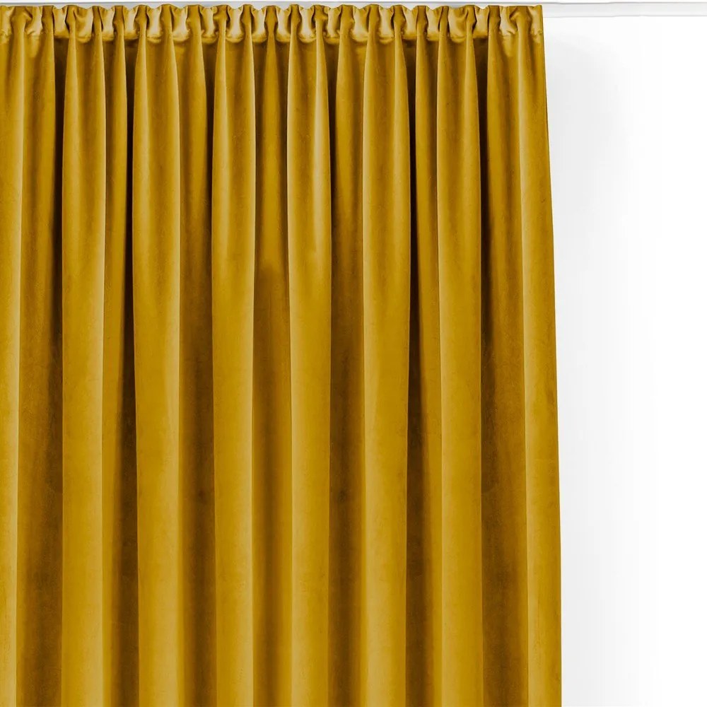 Sametový dimout závěs v hořčicové barvě 140x300 cm Velto – Filumi