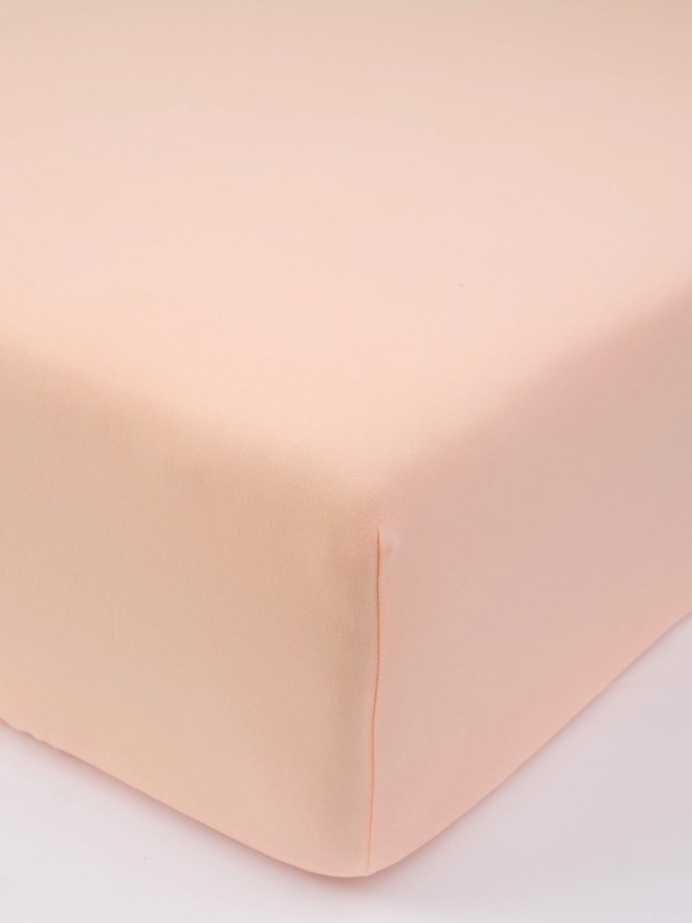 MK Lůžkoviny Jersey prostěradlo s elastanem Deluxe 90 × 200 cm – lososové