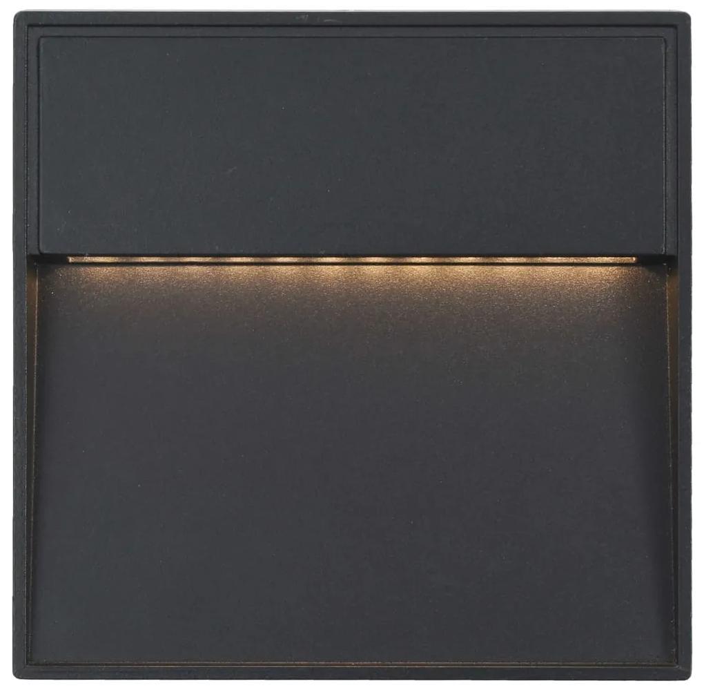 Venkovní LED nástěnná svítidla 2 ks 3 W černá čtvercová,  45659