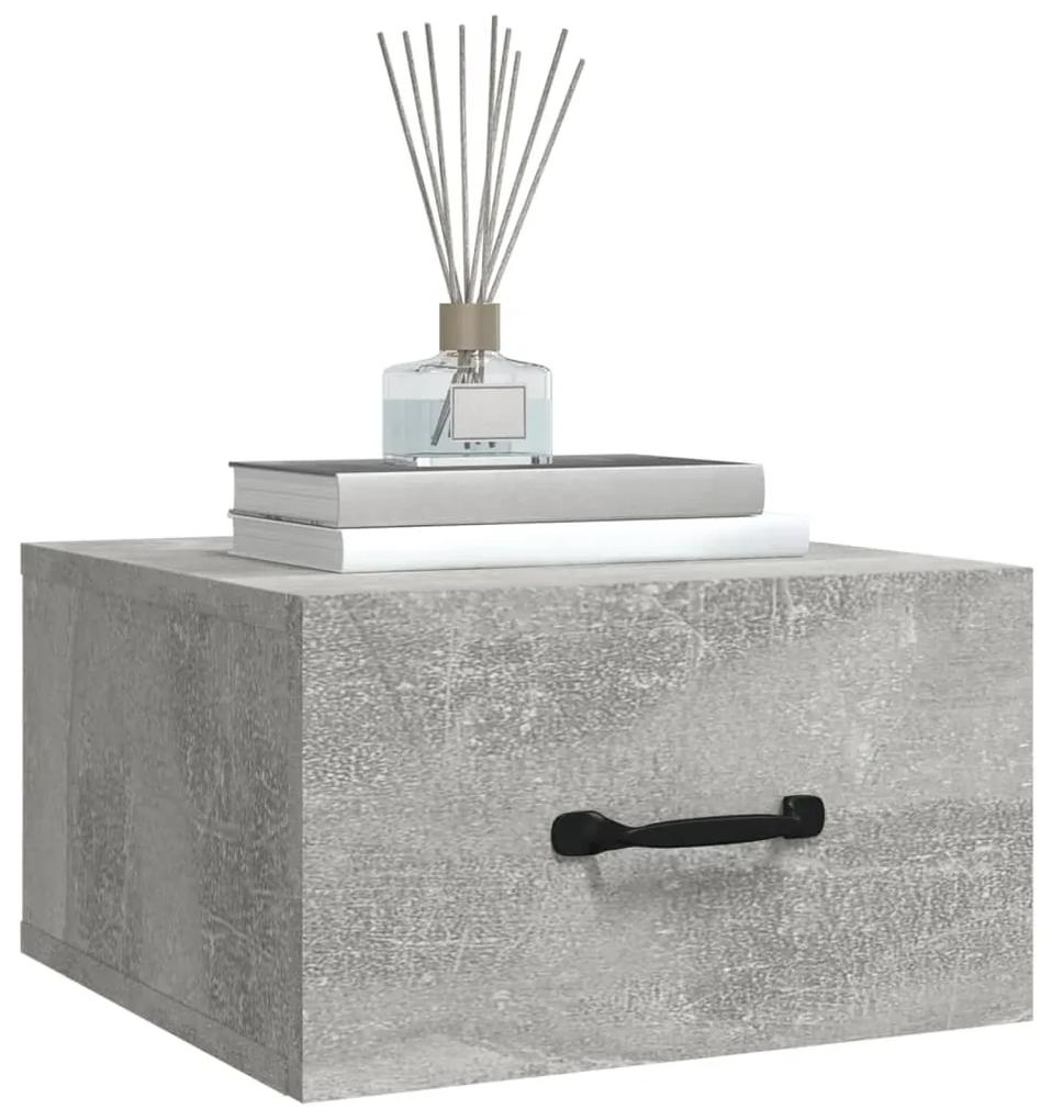Nástěnné noční stolky 2 ks betonově šedé 35 x 35 x 20 cm - Default Title