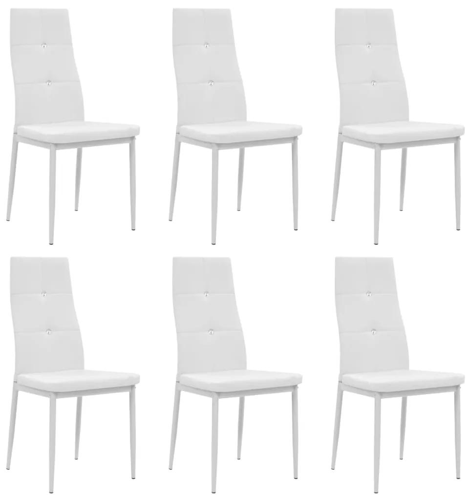 275436 vidaXL Jídelní židle 6 ks bílé umělá kůže