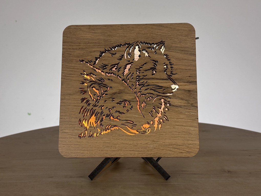 Li-Go "Vlci" lampa 19x19 cm provedení povrchu: dub