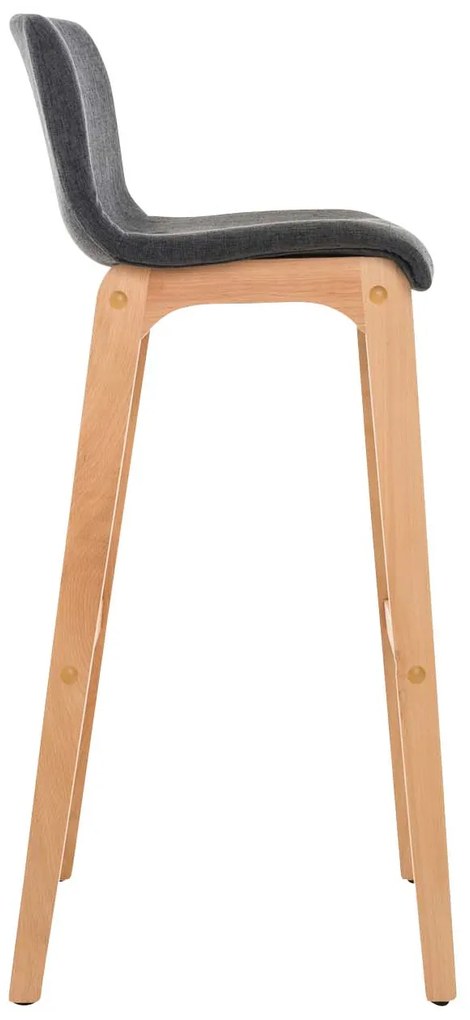 Barová židle Pelham - látkové čalounění - bukové dřevo | tmavě šedá