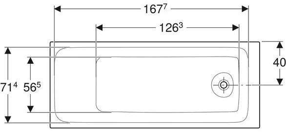 Geberit Tawa Obdélníková vana 180 x 80 cm, včetně noh, bílá 554.122.01.1