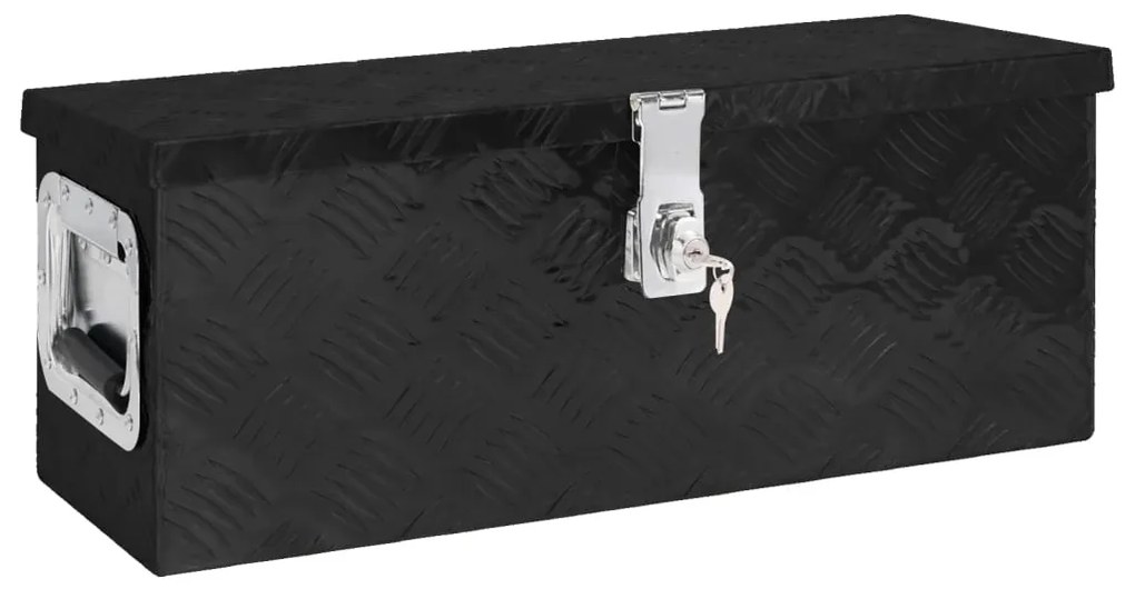 Úložný box černý 60 x 23,5 x 23 cm hliník 152249