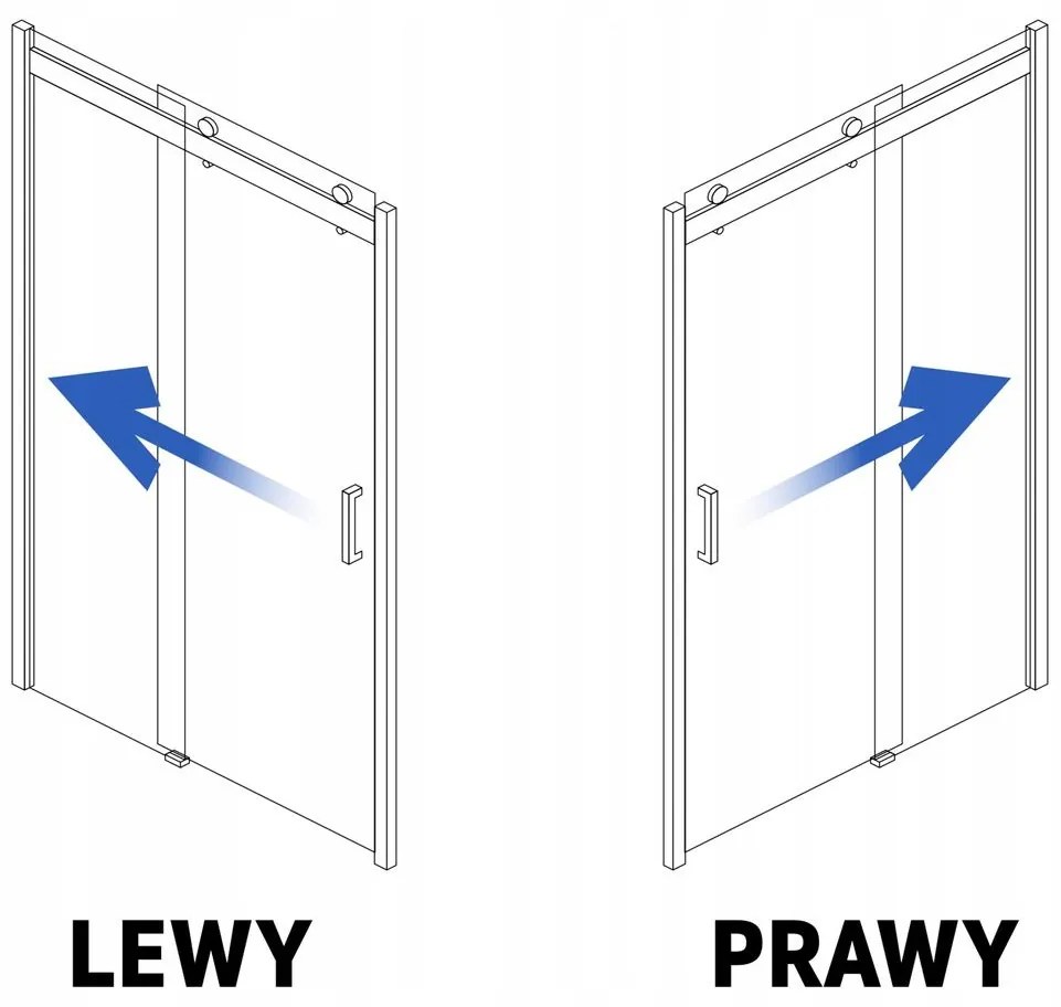 Sprchový kout REA NIXON 90/zástěna x 140/dveře cm, PRAVÝ, chrom/transparent - bez vaničky