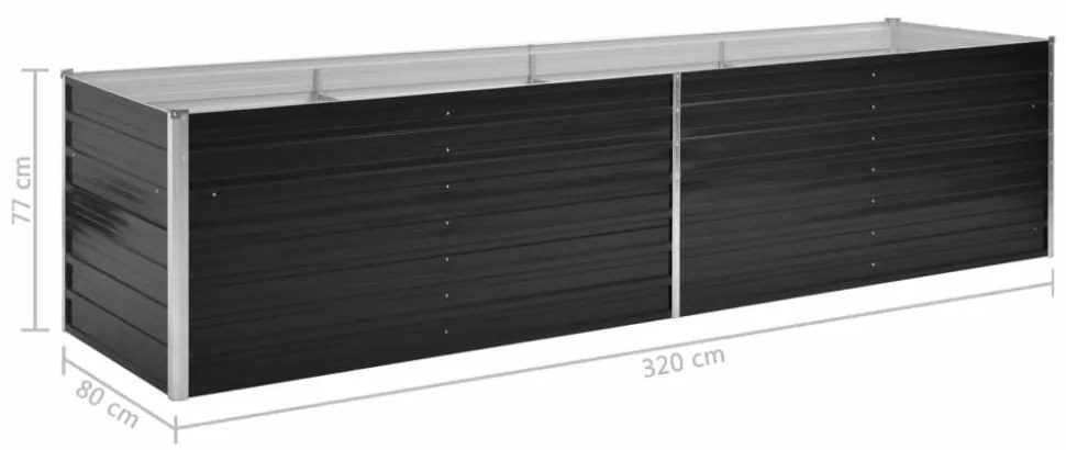Zahradní ocelový truhlík antracit Dekorhome