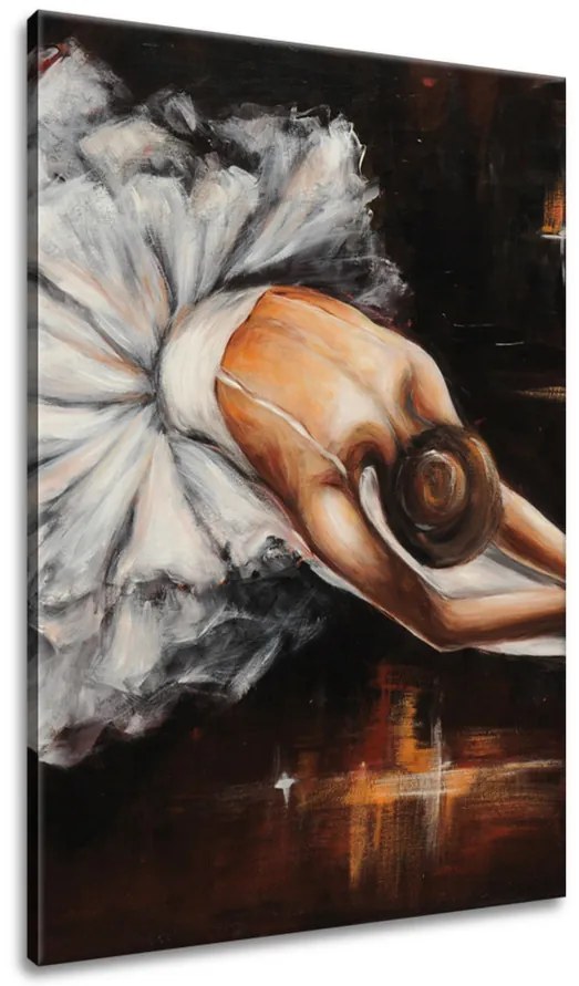 Gario Ručně malovaný obraz Rozcvička baletky Rozměry: 120 x 80 cm