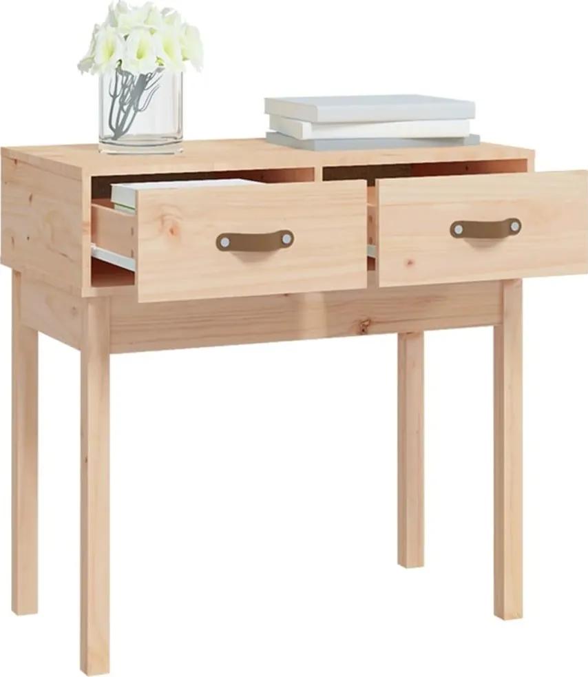 vidaXL Konzolový stolek 76,5 x 40 x 75 cm masivní borové dřevo [821749] Barva: Šedá
