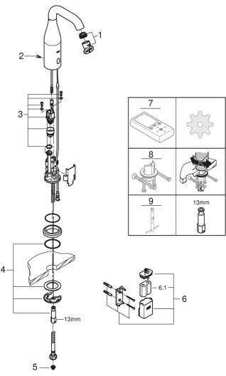 GROHE 36446000 - Infra elektronická baterie ESSENCE E lesklý chrom