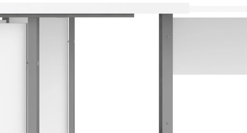 Tvilum Rohový psací stůl Office 80400/303 bílá/silver grey