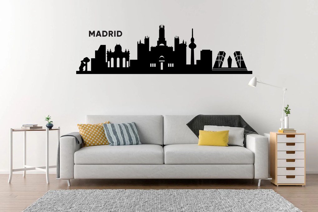 Lepy.cz Samolepka na zeď Madrid Velikost (šířka x výška): 85x24cm, Barevná varianta: Bílá