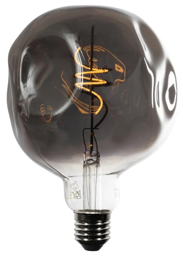 E27 stmívatelná LED žárovka se spirálovým vláknem G125 zrcadlově stříbrná 4W 75 lm 1800K