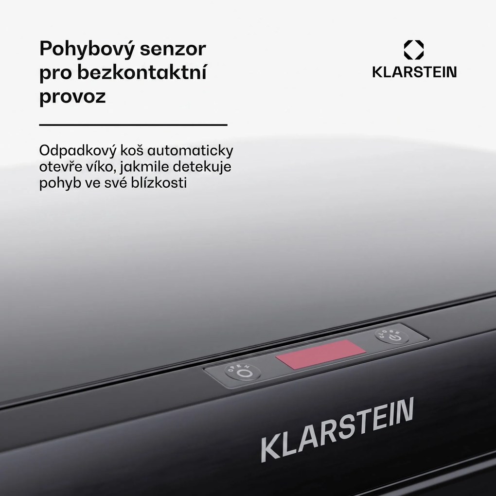 Klarstein Bezdotykový senzorový odpadkový koš 56 l nerez Soft-Close 3 nádoby LED displej časovač