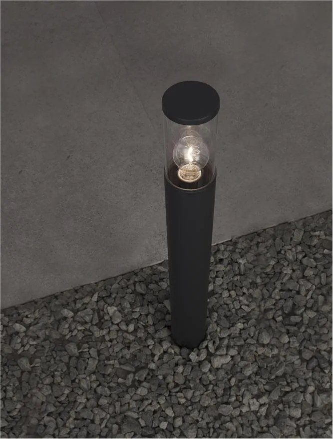 NV 9060183 Venkovní sloupkové svítidlo ZOSIA tmavě šedý hliník a čirý akrylový difuzor E27 1x12W 220-240V bez žárovky IP65 - NOVA LUCE