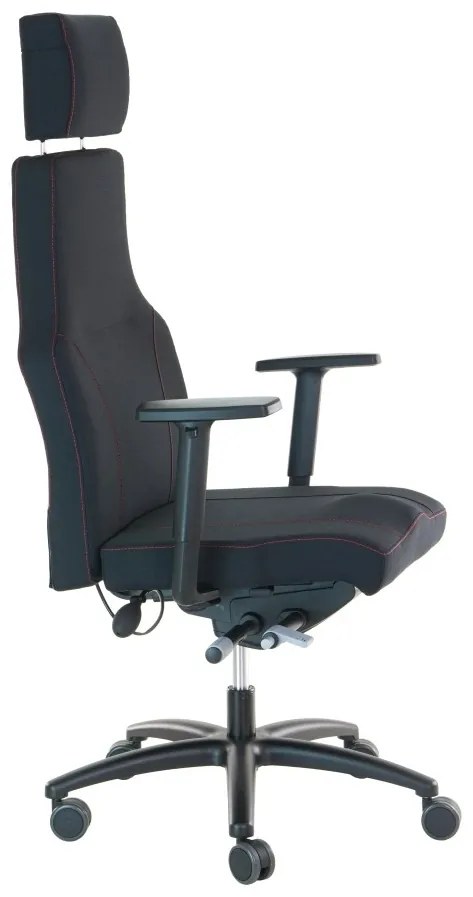 ALBA Ergonomická kancelářská židle PAULA - 24/7, černá látka / nosnost 160 kg