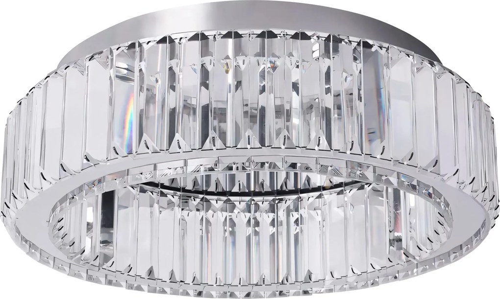 Toolight Toolight, křišťálové stropní svítidlo 50cm, 30W, 4000K, 1401lm, APP1744-C, chromová, OSW-09308