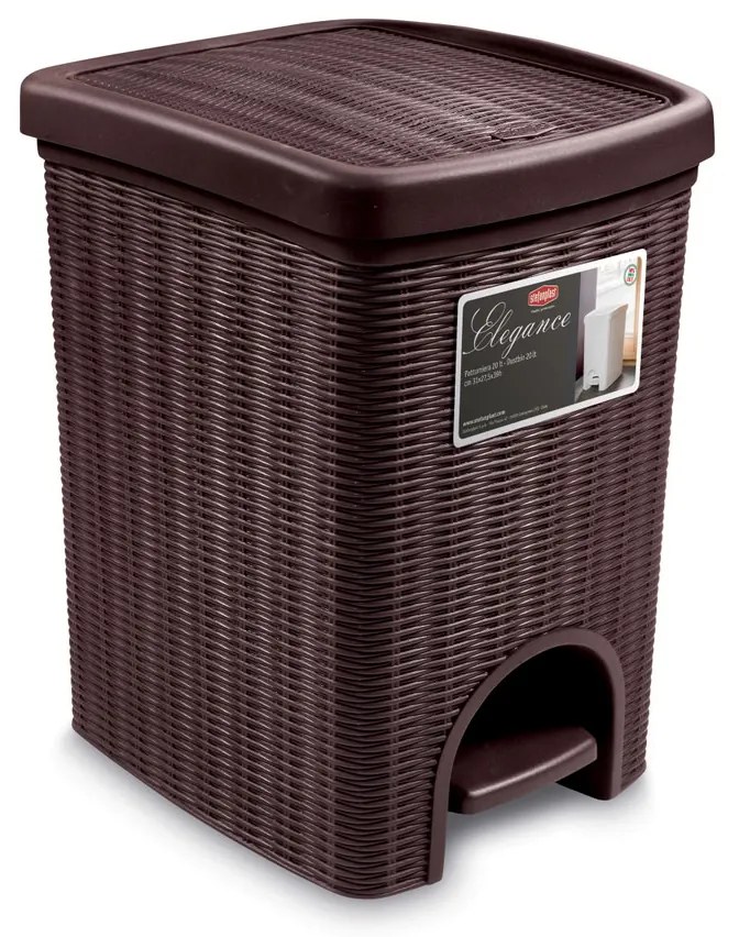 STEFANPLAST Odpadkový koš 20 l, 31x27,5x39cm, hnědý